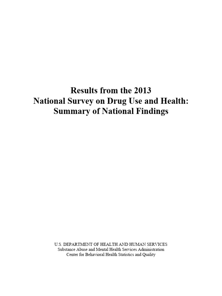 2013 National Drug Use Survey Findings | PDF | Substance Abuse | Alcoholism