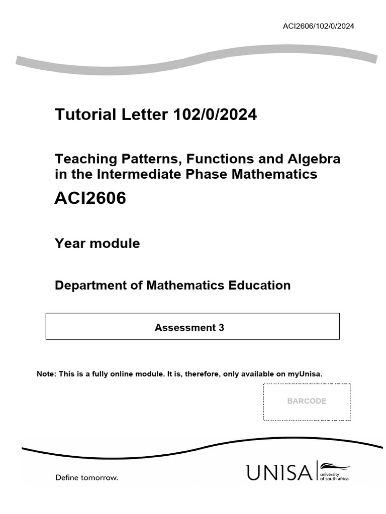 ACI2606 - Assessment 3 - 2024 - QA | PDF | Numbers | Mathematics