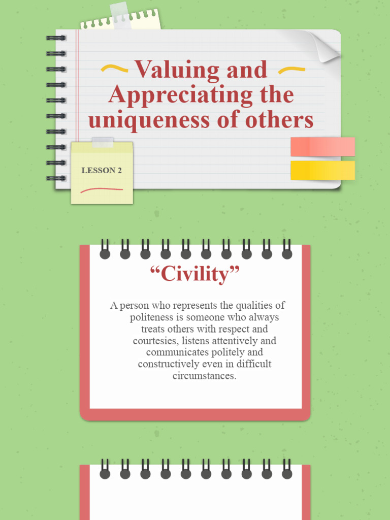 Valuing and Appreciating The Uniqueness of Others | PDF | Learning ...