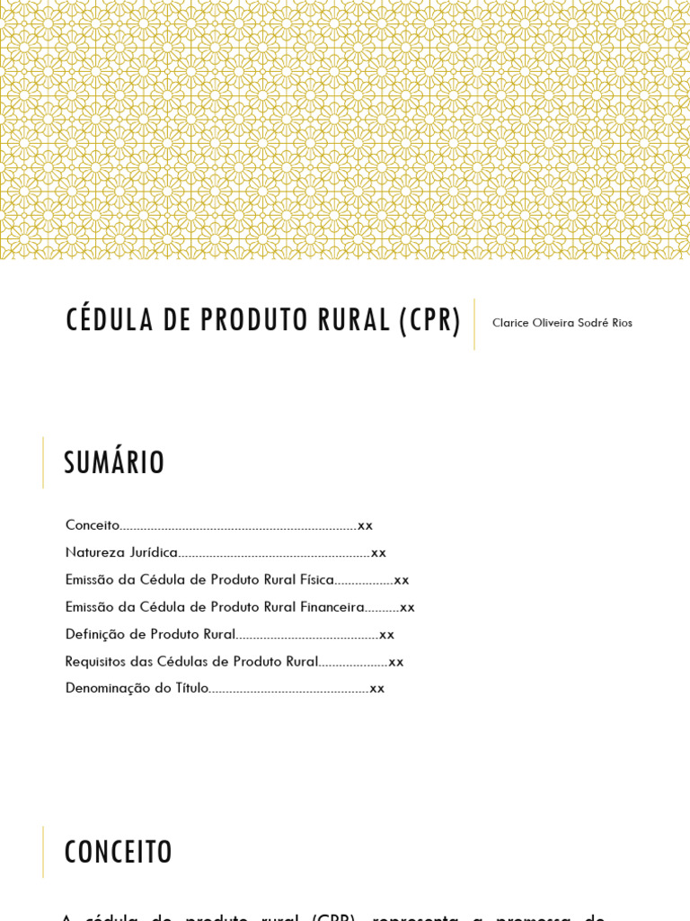 Cédula de Produto Rural | PDF | Economias