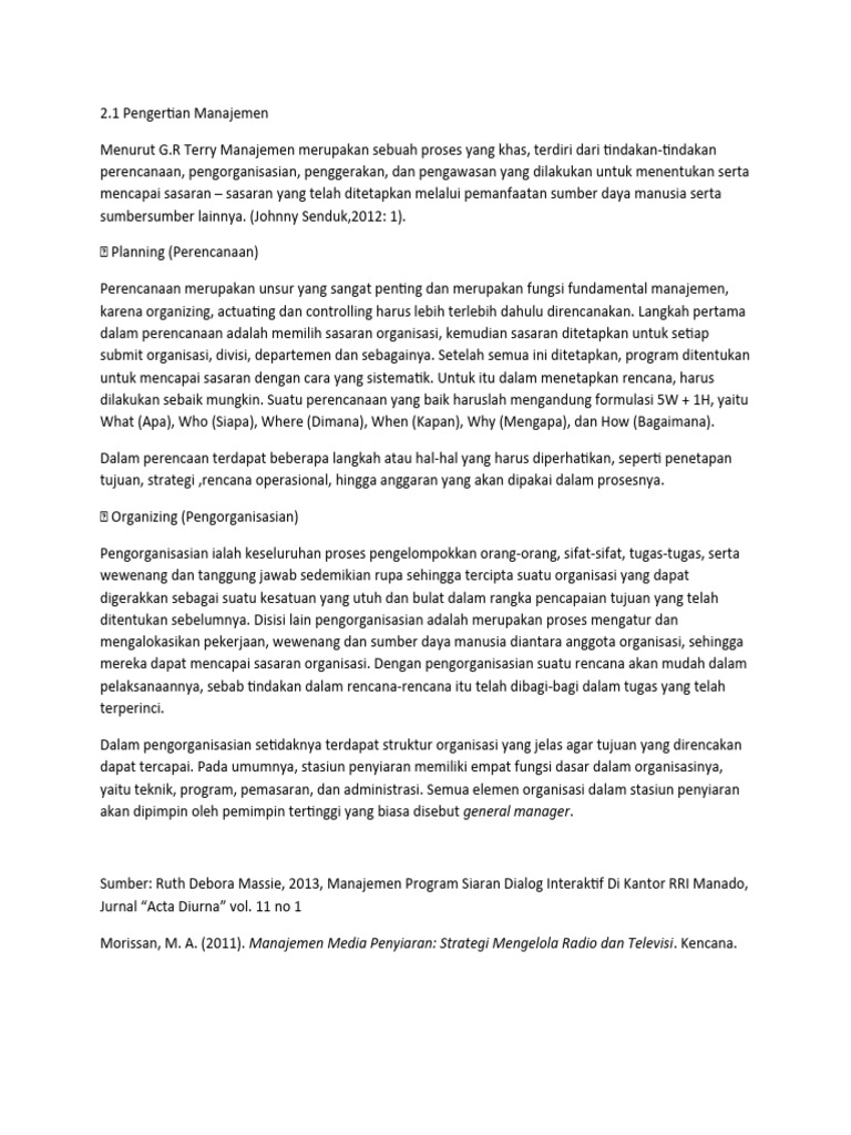 Analisis Perencanaan Dan Pengorganisasian | PDF