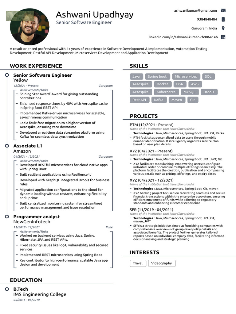 Ashwani's Resume | PDF | Java (Programming Language) | Computer Engineering