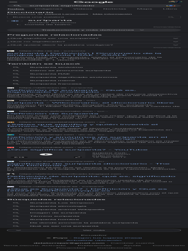 Significado y Uso de "Suripanta" | PDF | Diccionario | Palabra
