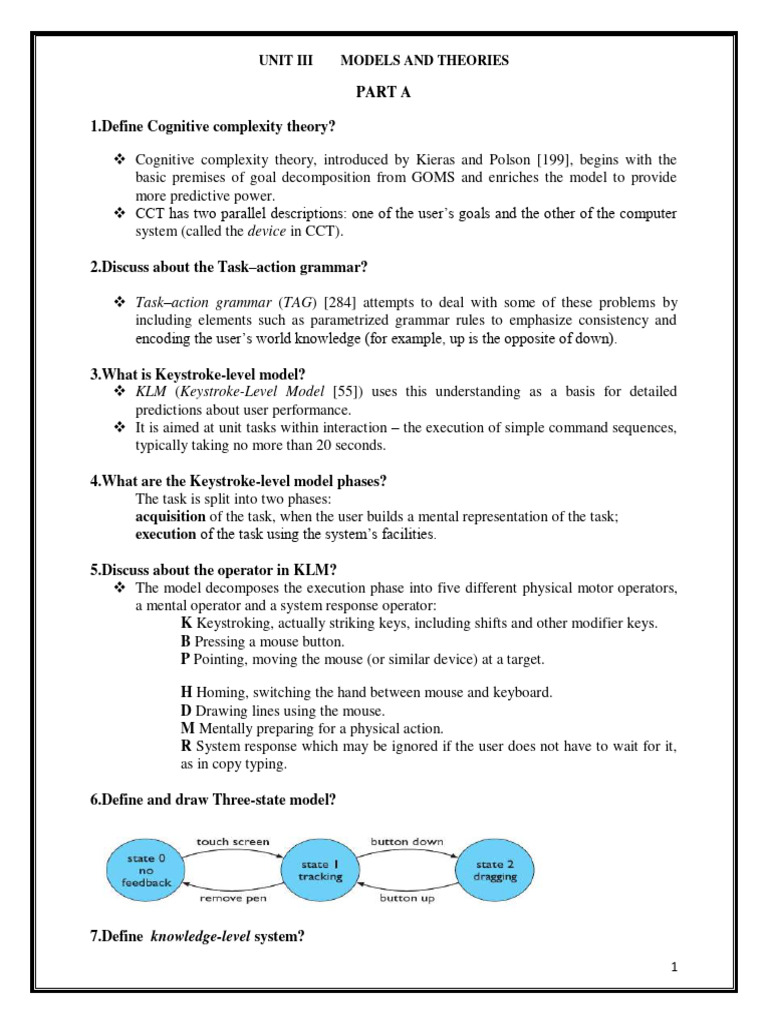 Cognitive Models and Theories Overview | PDF | System | Computing
