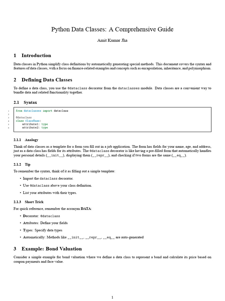 Python Data Classes Notes Pdf Inheritance Object Oriented Programming Method Computer