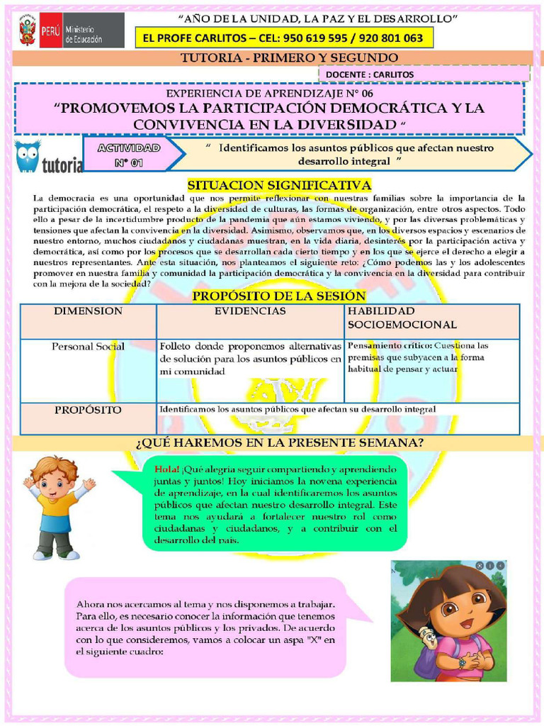 ACTIVIDAD 01 - 1ERO Y 2DO GRADO -TUTORIA_00001 | PDF