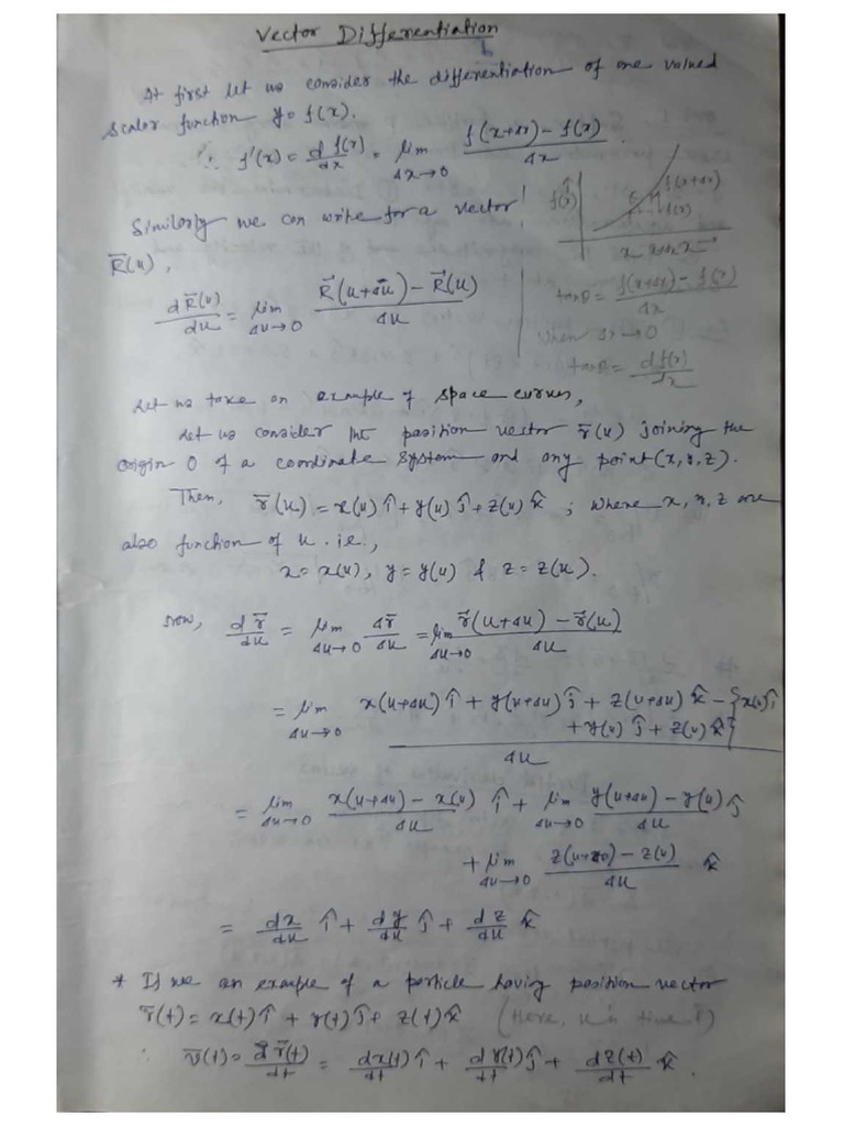 Vector Differentiation | PDF