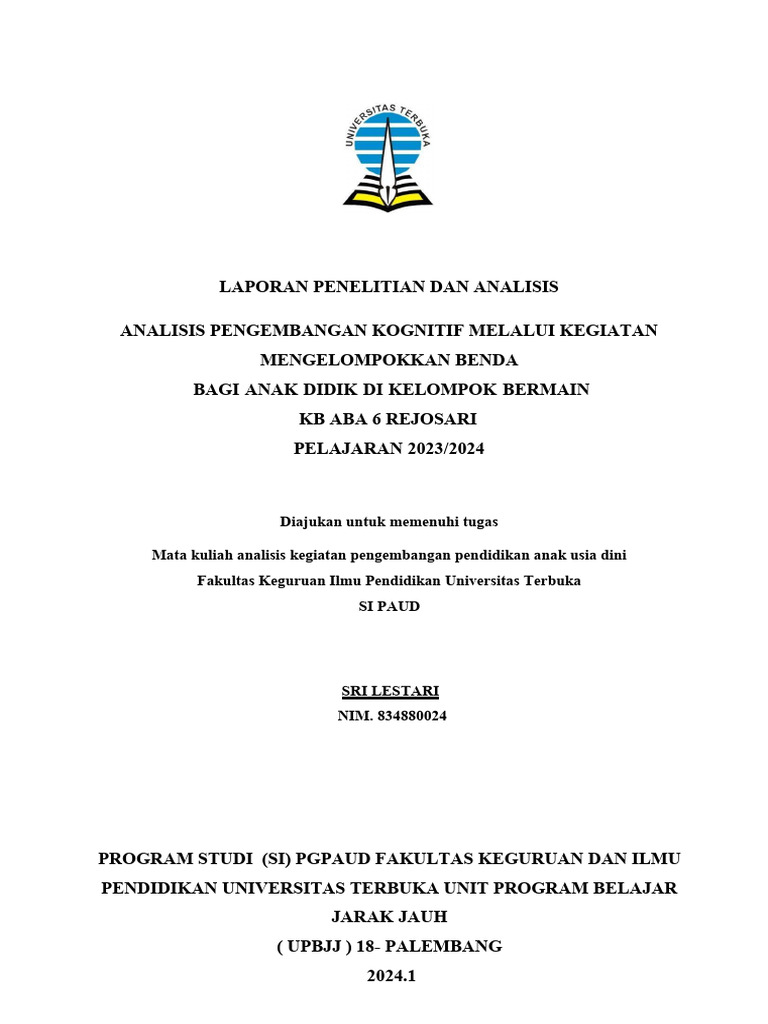 Laporan Analisis KB SRI - LESTARI | PDF