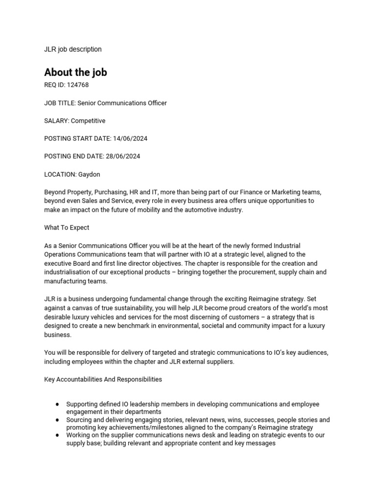 JLR - Presentation + Questions Copy 2 | PDF | Communication | Change ...