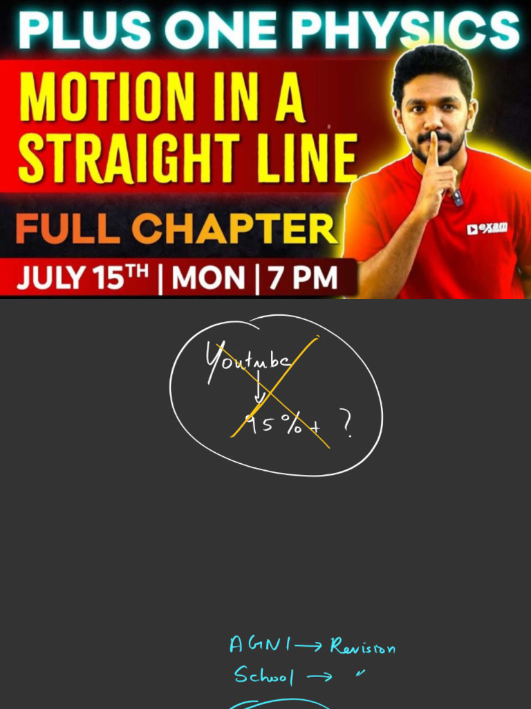 Exam Winner +1 Physics Motion in A Straight Line One Shot Notes | PDF