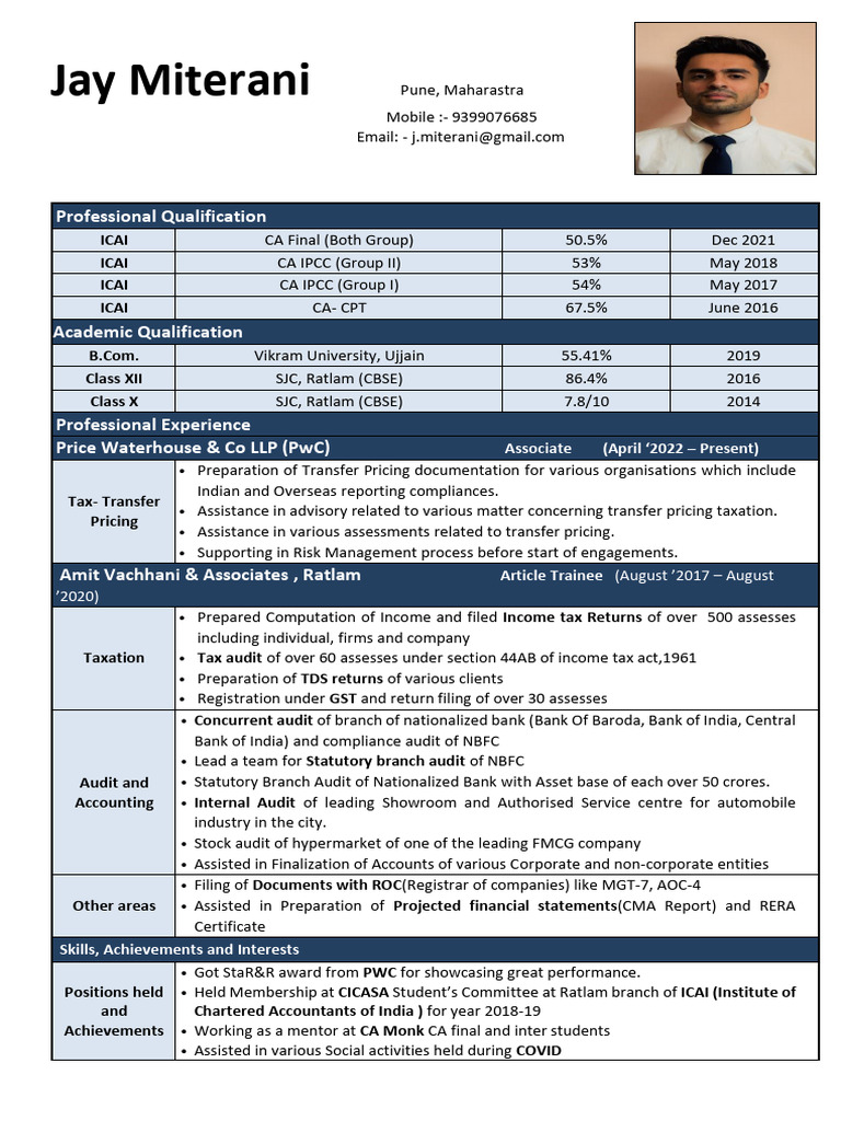 Jay M Resume | PDF | Taxes | Audit