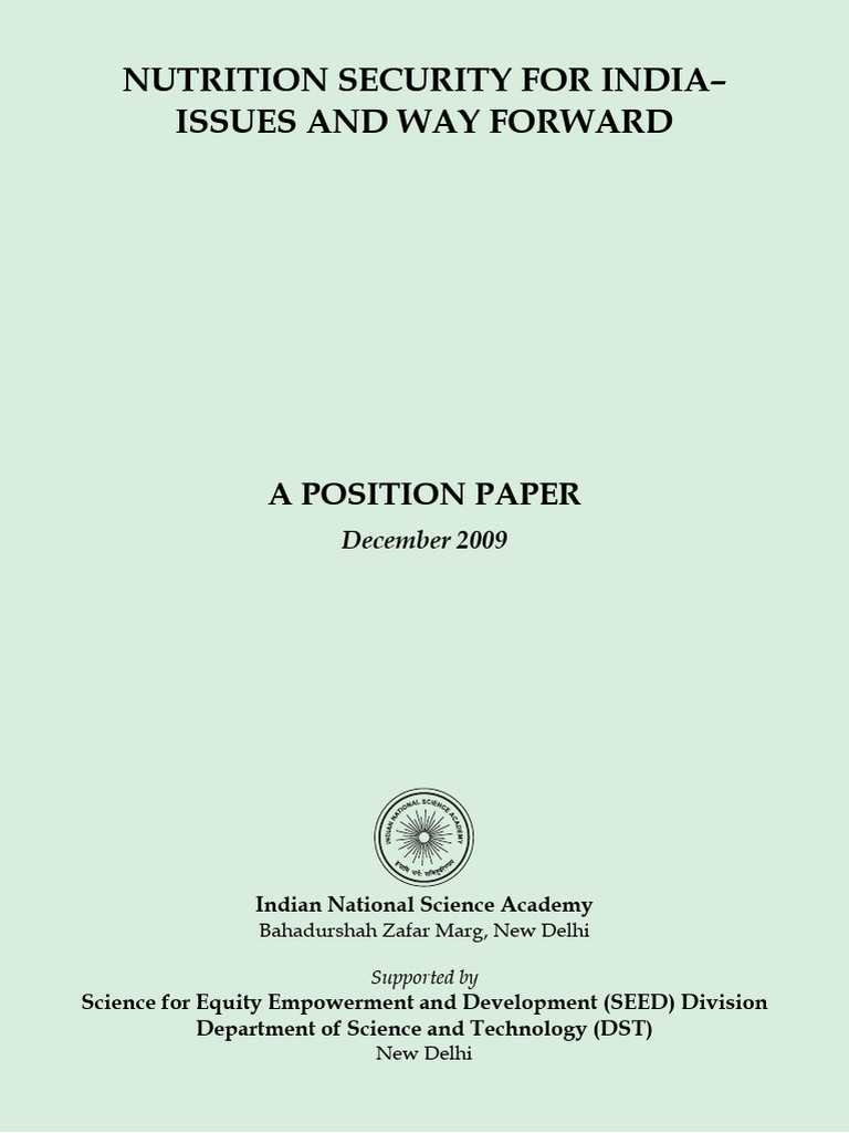 Nutrition Security For India Issues and Way Forward | PDF ...