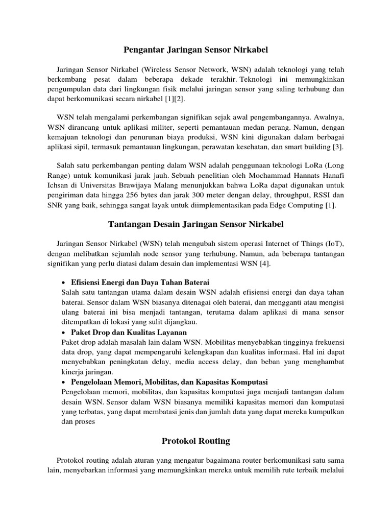 Pengantar Jaringan Sensor Nirkabel | PDF