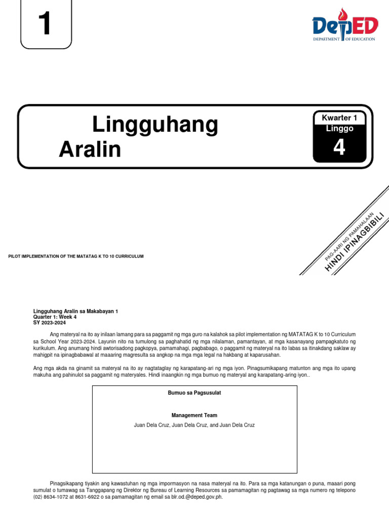 G1 - Makabansa - LE - Q1 - W4 - v2 | PDF