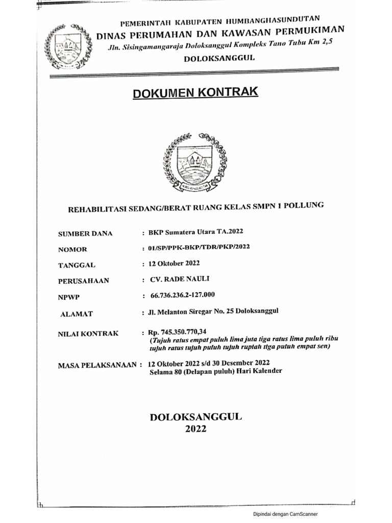 Contoh Kontrak BKP | PDF