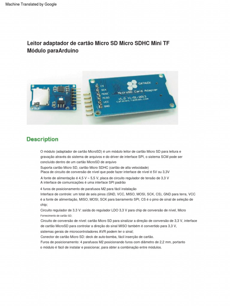 Datasheet MicroSD Module | PDF