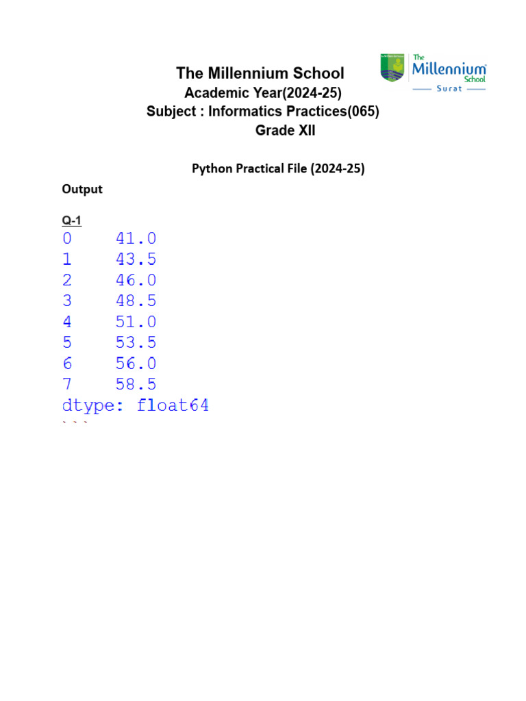 Output of Python Practical File | PDF