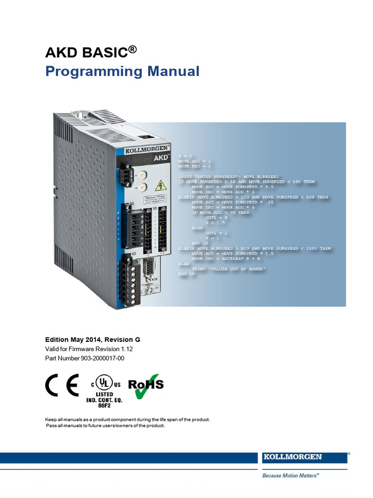 Akd Basic Programming Guide en (Rev G) | PDF | Parameter (Computer Programming) | Variable ...