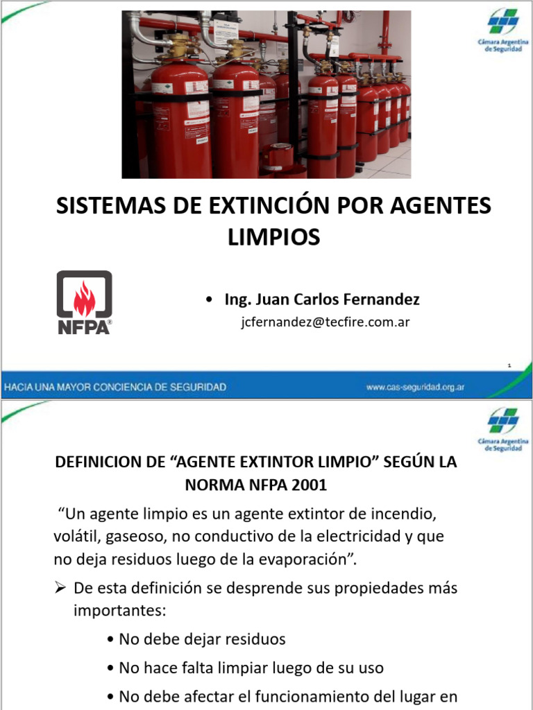 Sistemas de Extinción con Agentes Limpios | PDF | Presión | Gases