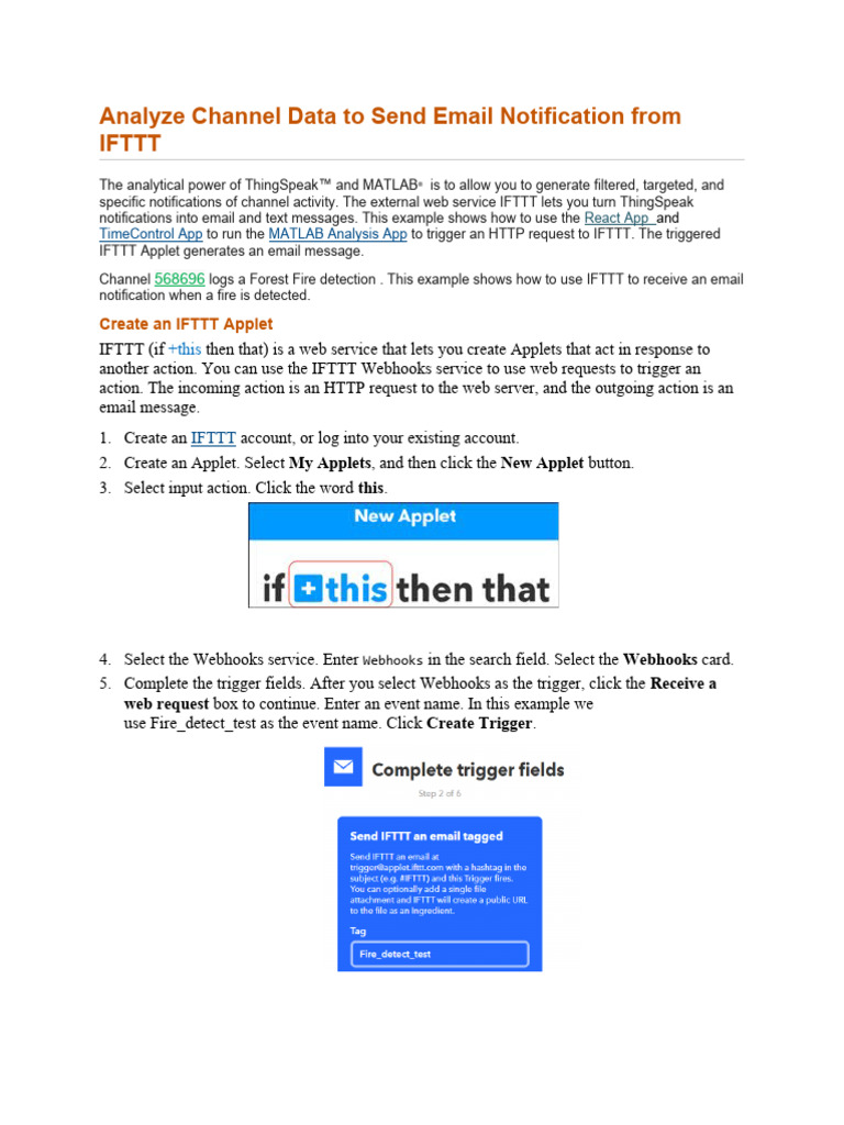 Analyze Channel Data to Send Email Notification from IFTTT | Download ...
