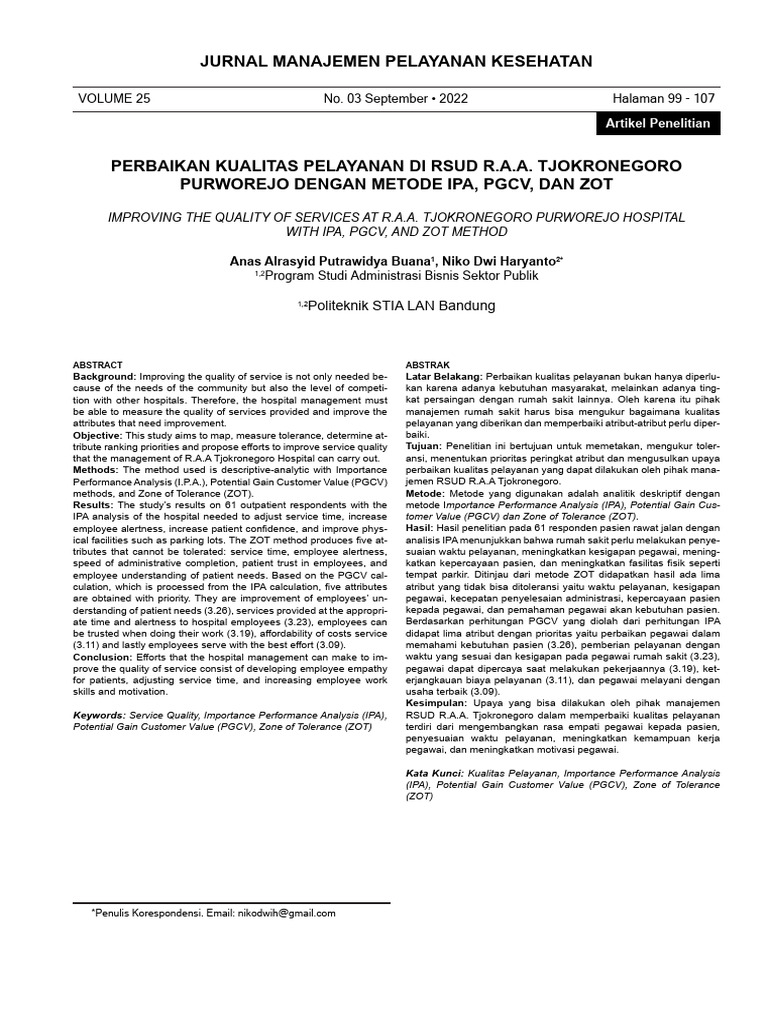 Rsud R.A.A. Tjokronegoro | PDF