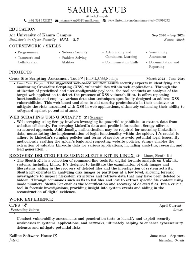 SAMRA Resume | PDF | Computer Security | Security