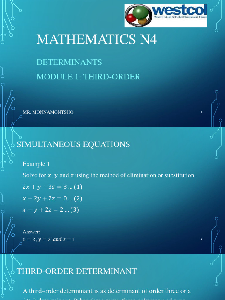 DETERMINANTS 3rd-order | Download Free PDF | Determinant | Mathematical Objects