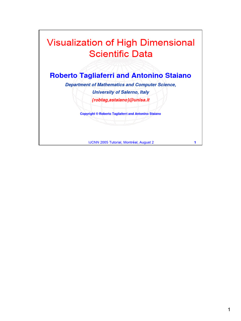 Visualization of High Dimensional Scientific Data | PDF | Principal Component Analysis | Data Mining