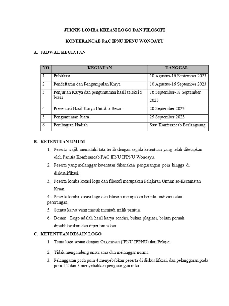 Juknis Lomba Logo | PDF