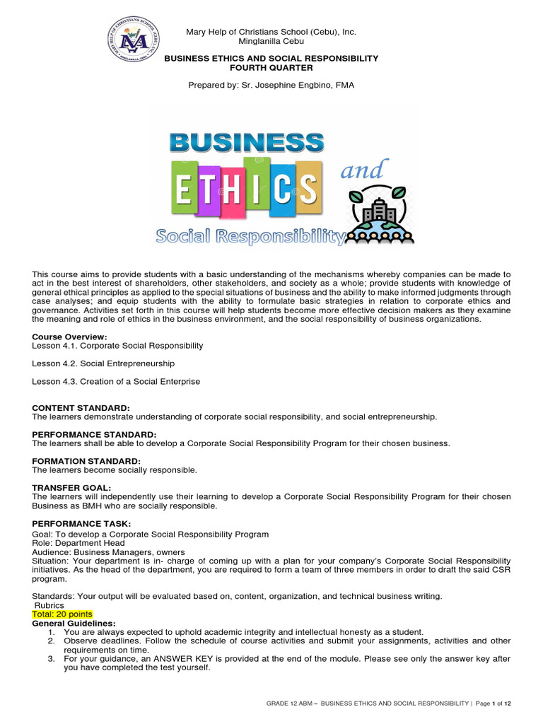 Business Ethics Final Notes | PDF | Corporate Social Responsibility ...