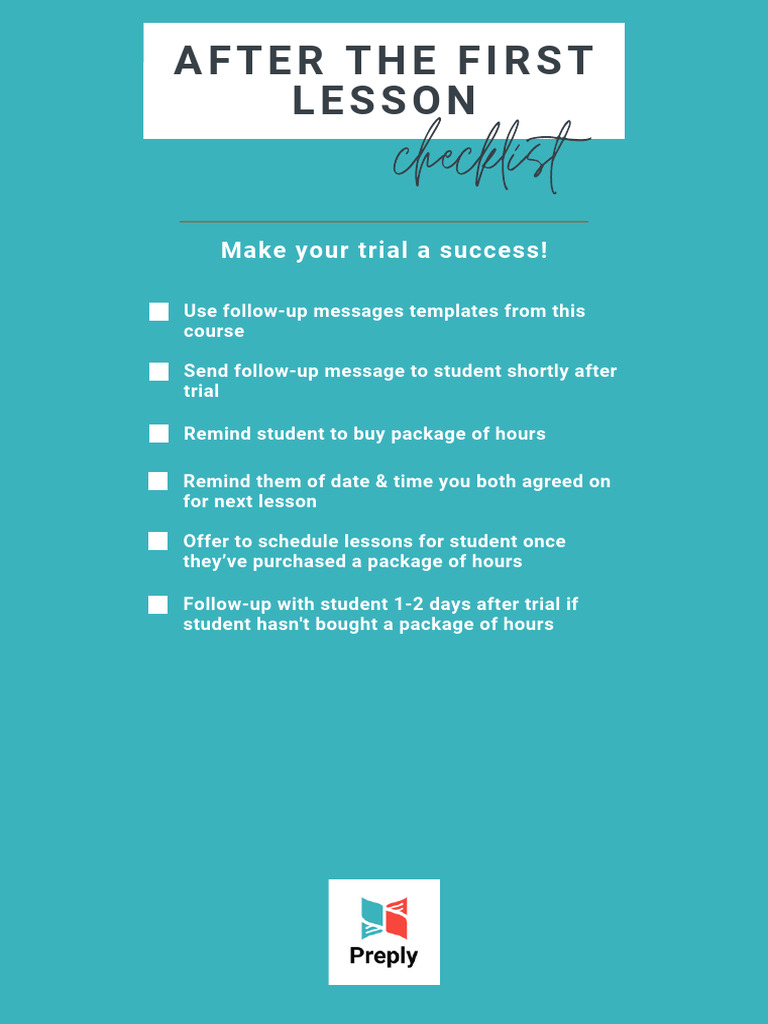 Preply After Trial Lesson Checklist | PDF
