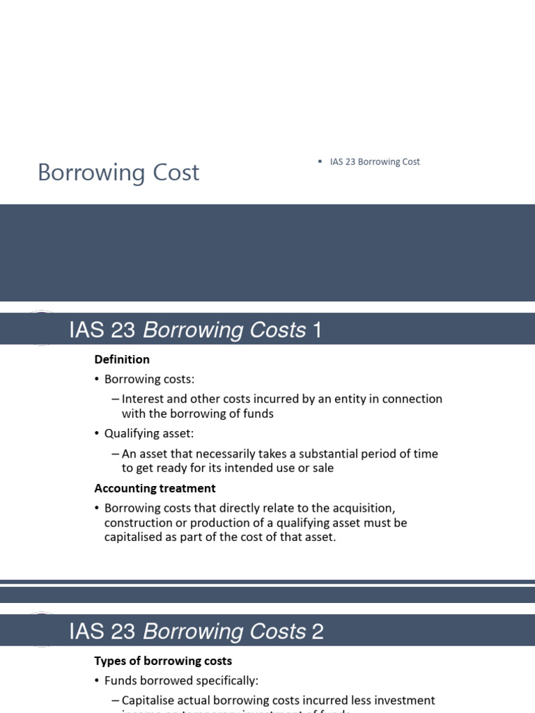 IAS 23 Borrowing Costs Overview | PDF | Finance & Money Management | Law