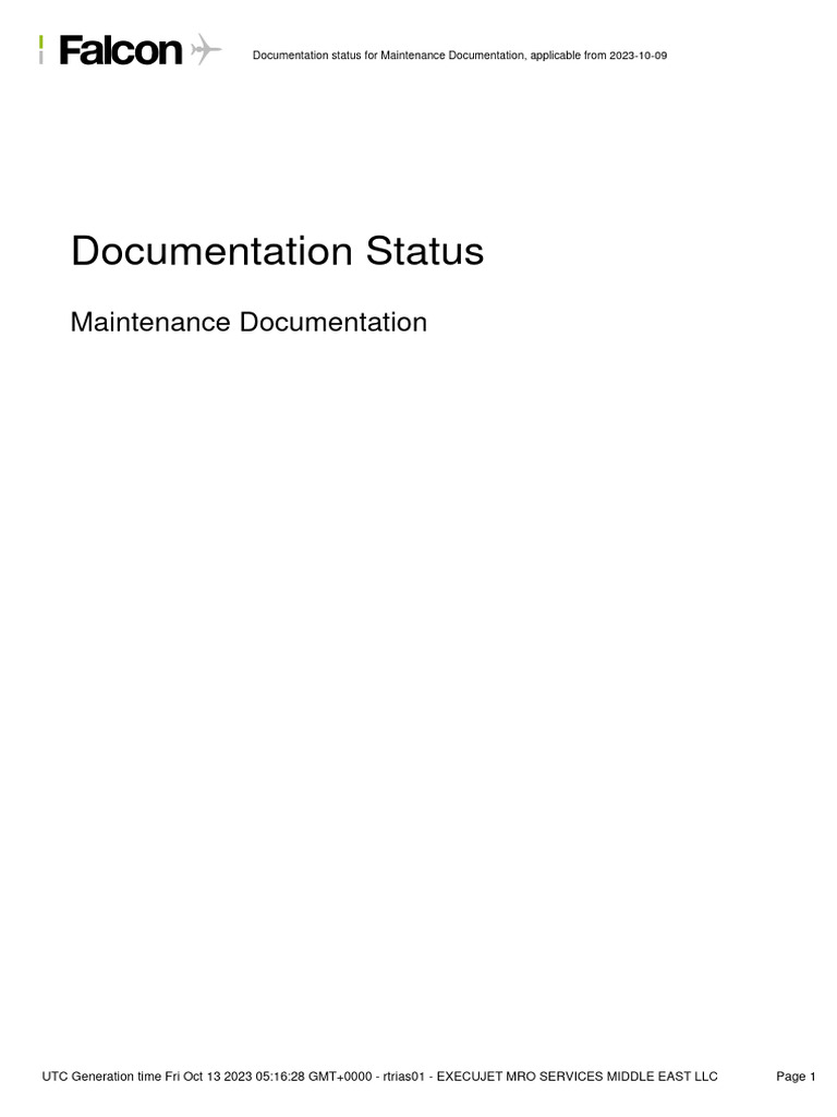Falcon Maintenance Docs Update | PDF