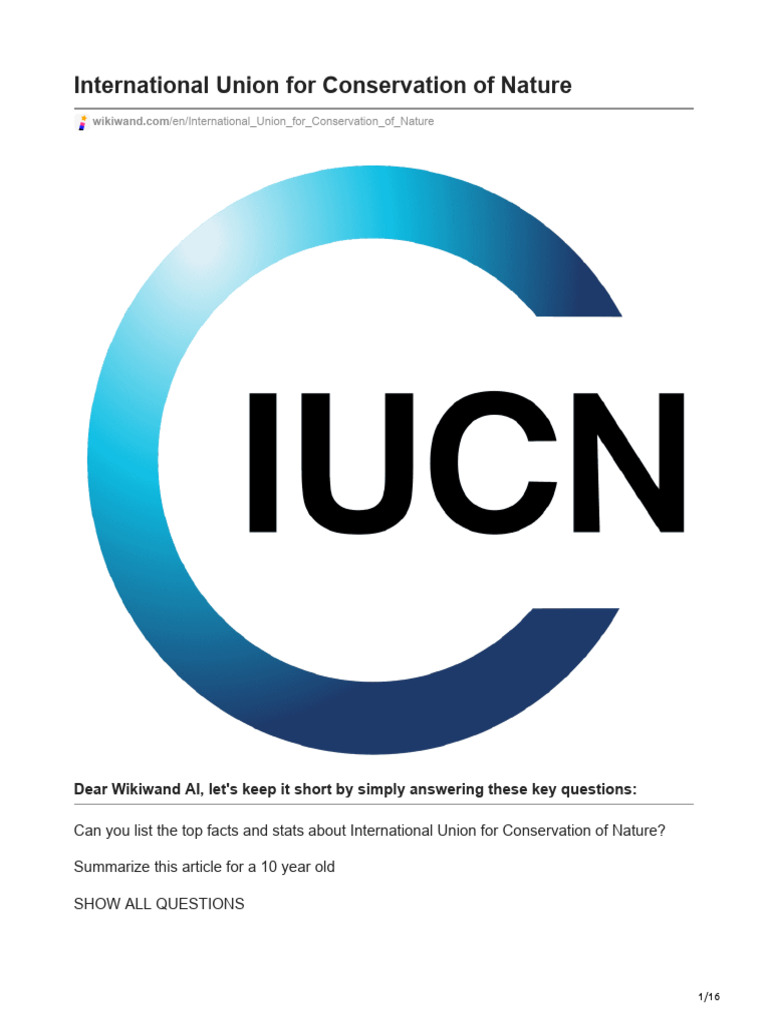 IUCN: Global Nature Conservation Leader | PDF | International Union For ...