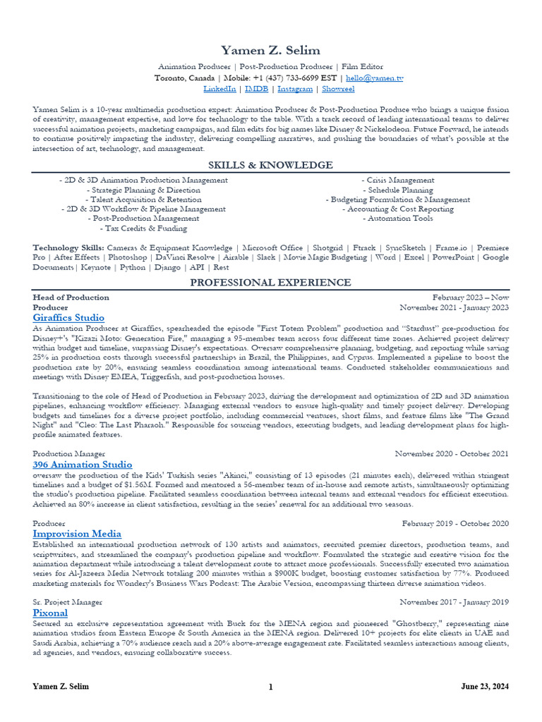 Yamen Selim - Resume | PDF