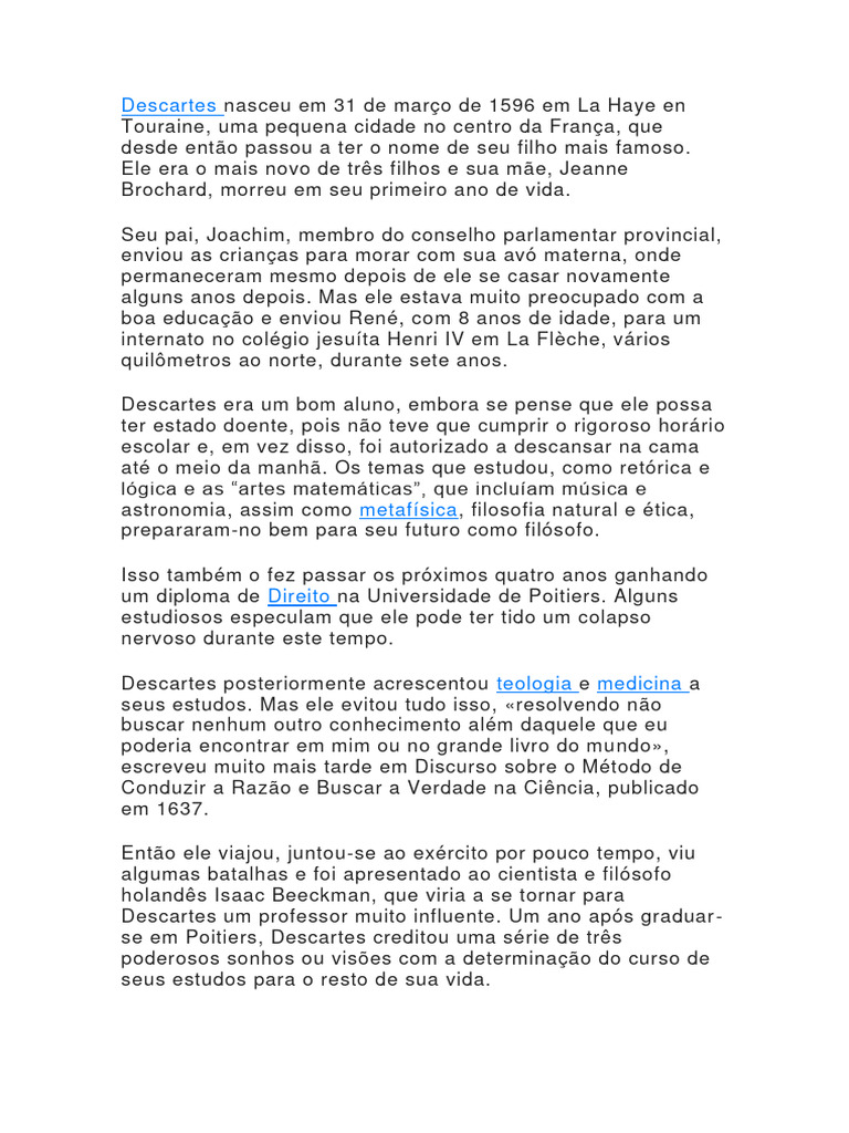 René Descartes-Biografia | PDF | René Descartes | Science
