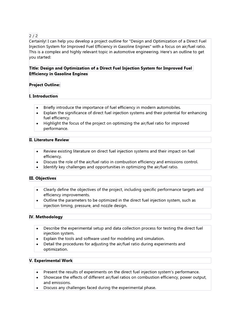 Project Format | PDF | Fuel Injection | Gasoline