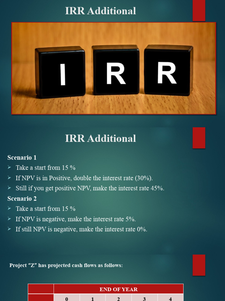 IRR Calculation for Project Z | PDF | Net Present Value | Internal Rate ...