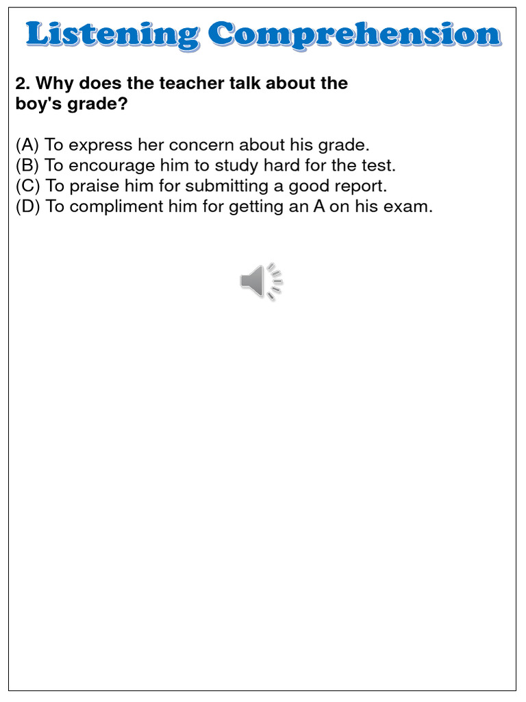 Listening Comprehension Practice Questions | PDF