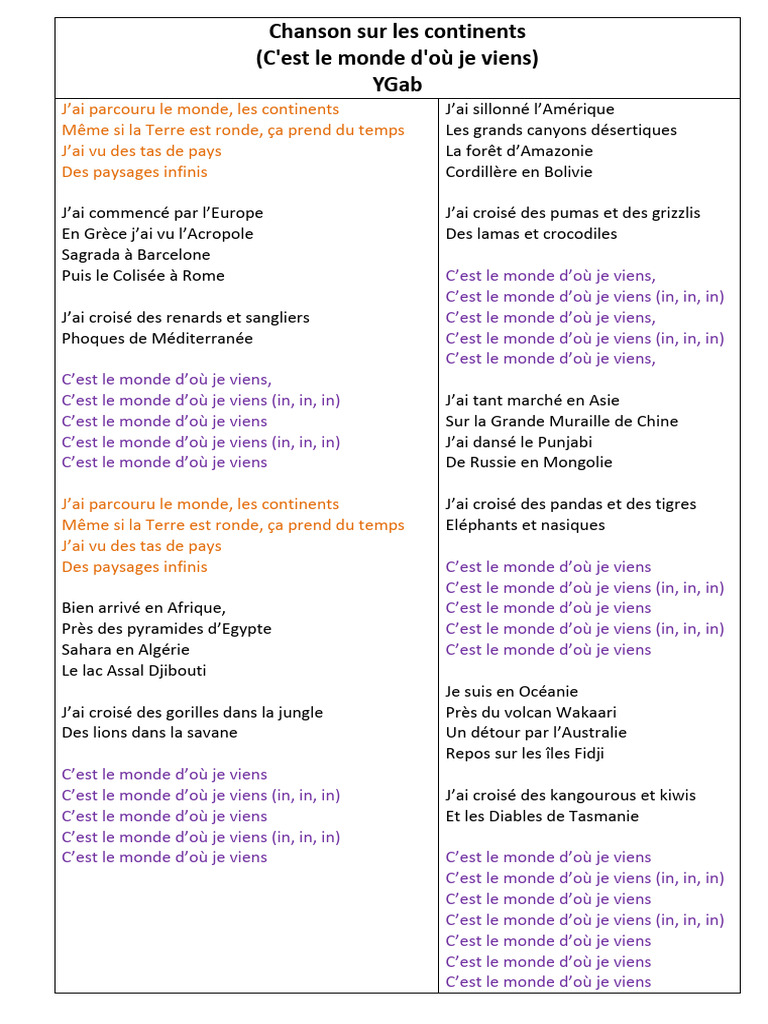 Le Monde Dou Je Viens | PDF