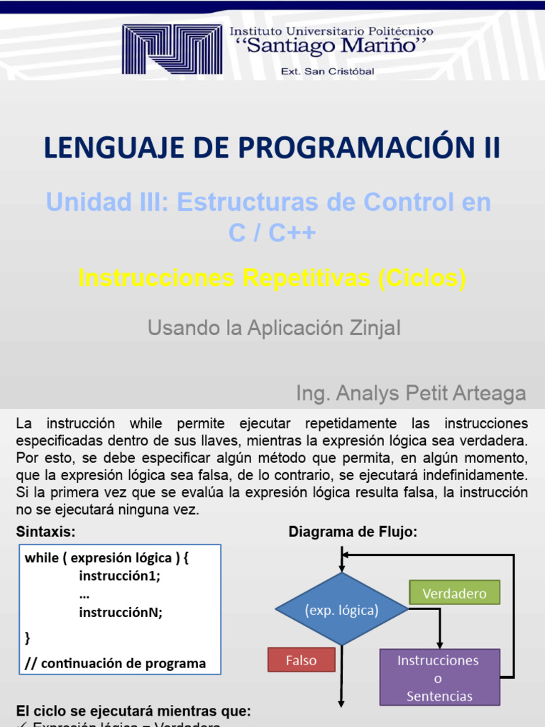 Estructuras de Control en C - LP1 Unidad II | PDF | Desarrollo de ...