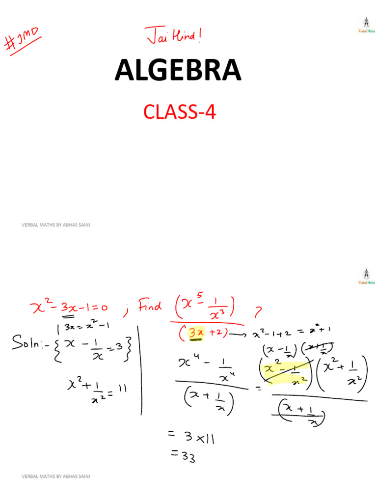 Algebra Problems by Abhas Saini | PDF | Mathematics | Science