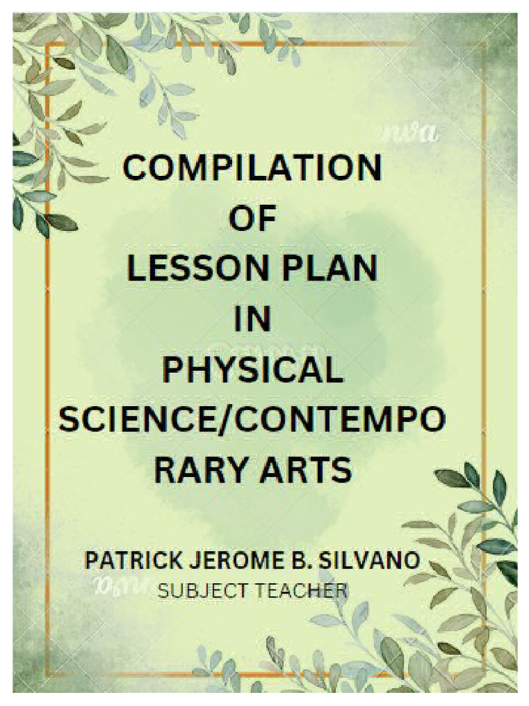 COVER PAGE LESSON PLAN | PDF