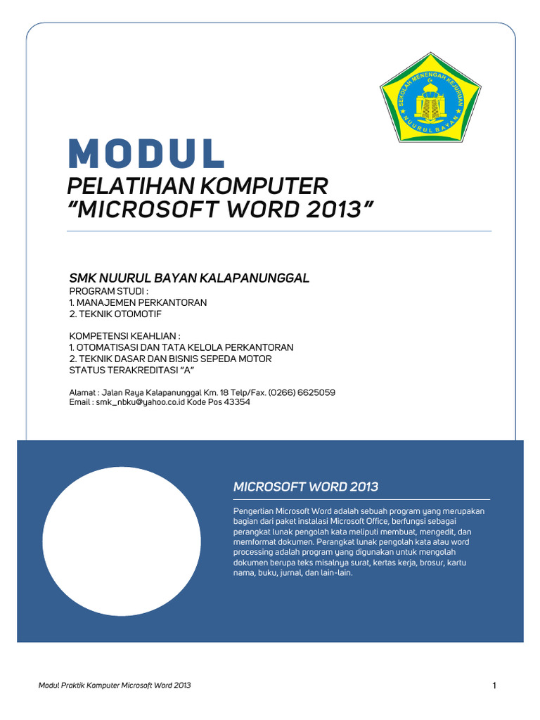 Modul Pelatihan Microsoft Word 2013 | PDF
