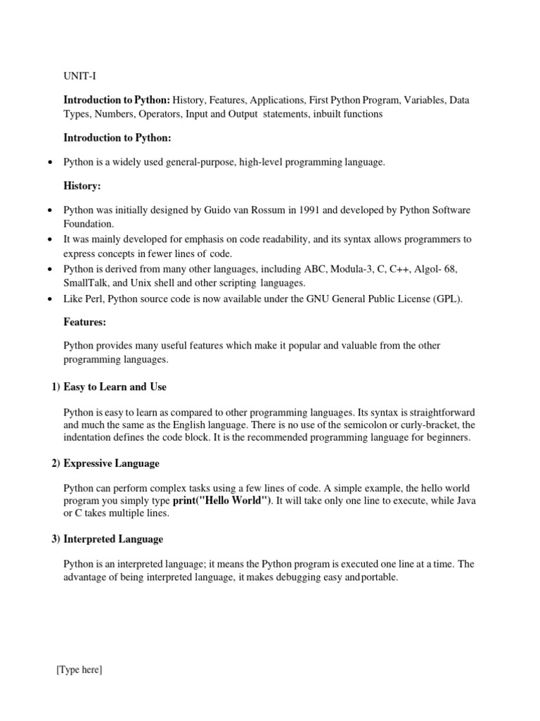 Python UNIT1&2 24 | PDF | Data Type | Boolean Data Type