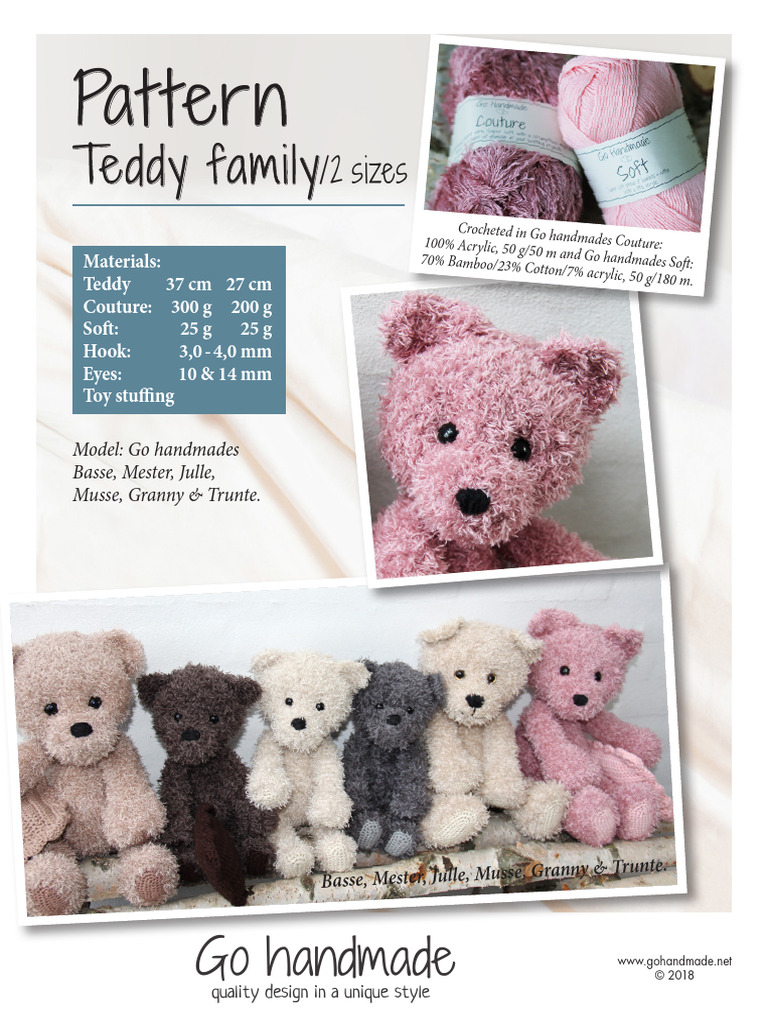Crochet Teddy Family Pattern Guide | PDF | Crochet | Sewing