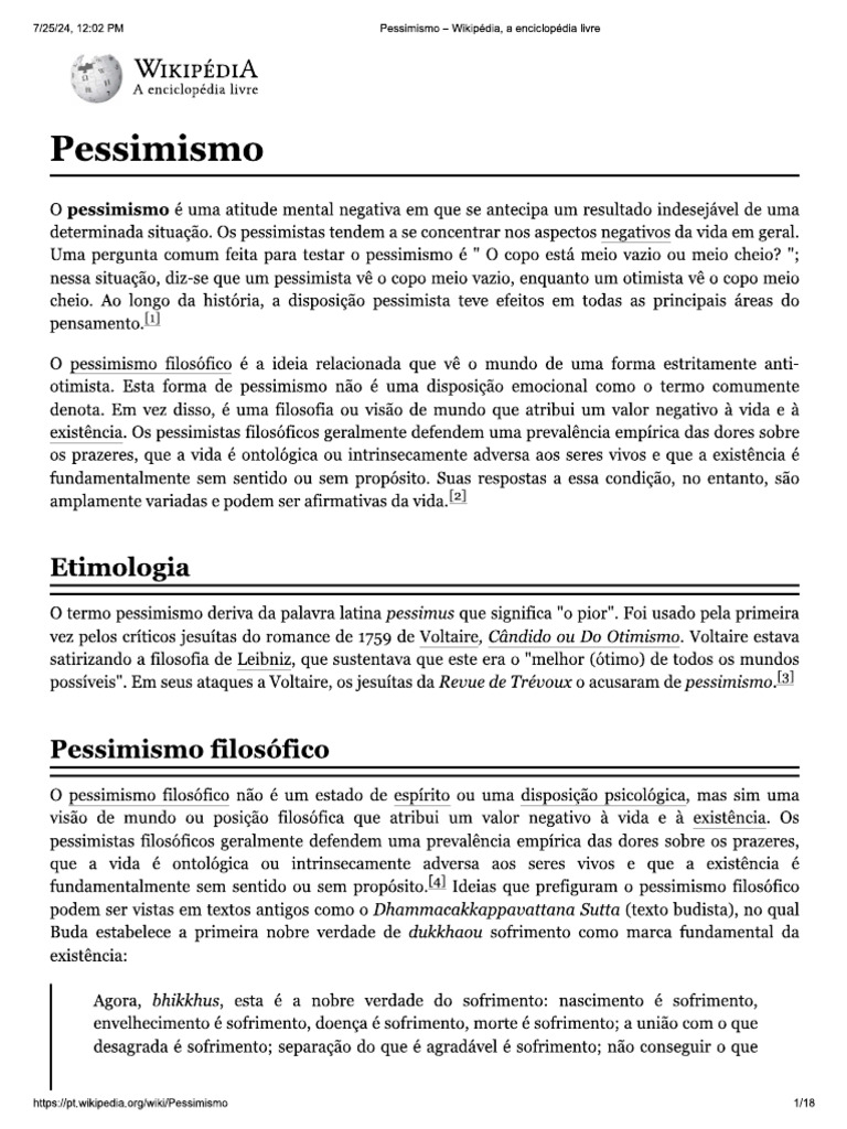 Pessimismo | PDF