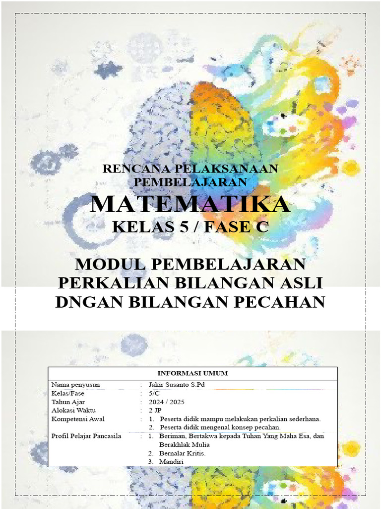 Modul Perkalian Pecahan Kelas 6 | PDF