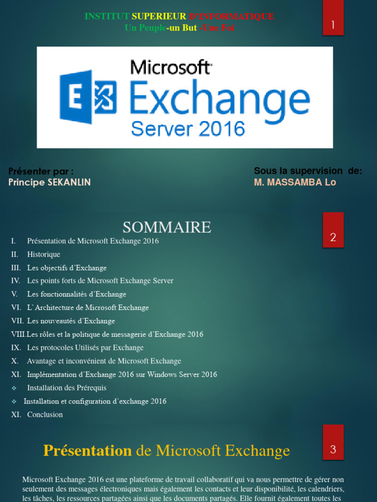 Présentation de Microsoft Exchange 2016 | PDF | Microsoft Exchange ...