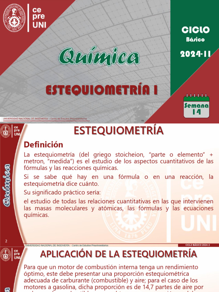 Introducción a la Estequiometría Química | PDF | Estequiometría | Redox
